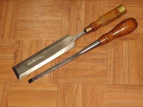 2 Vintage Bevel End Chisels Charles Buck 15 3/4"x1/2" & Buck Bros. 16 1 ...