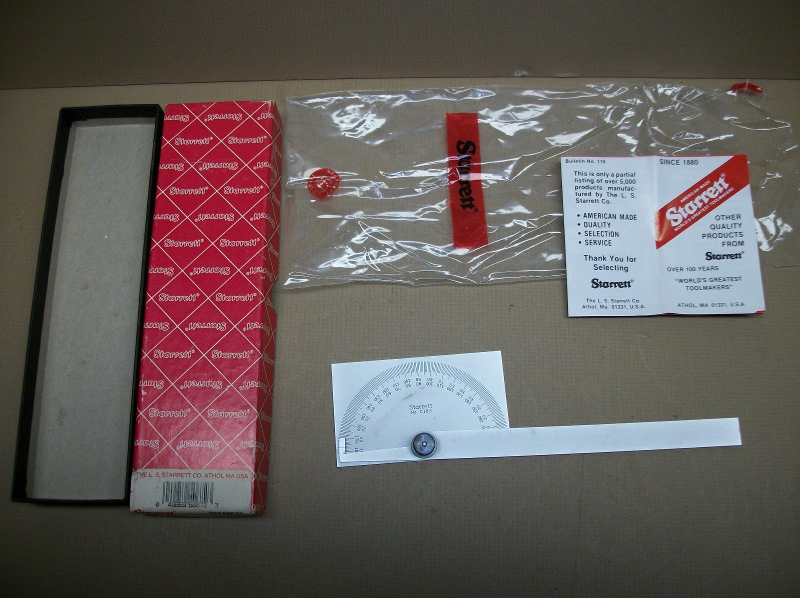 Vintage Starrett c 183 Chrome Protractor in box -- Antique Price Guide ...