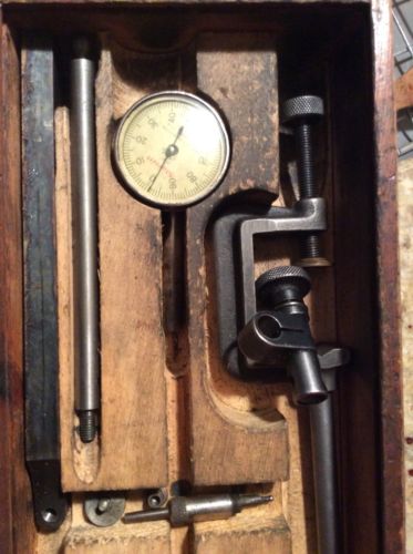 Vintage Antique Starrett Dial Test Indicator Set 196 Wooden Box Case ...