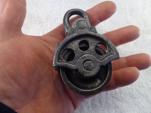 Old Antique Cast Iron Double Small Mini Pulley Miniature Rare farm ...