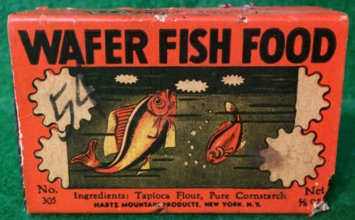 Vintage Hartz Mountain Orange and Black Wafer Fish Food Turtle Food Box ...