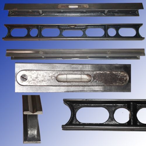 ANTIQUE GOODELL PRATT 18" CAST IRON BENCH LEVEL WITH LEVEL VIAL & 2 ...