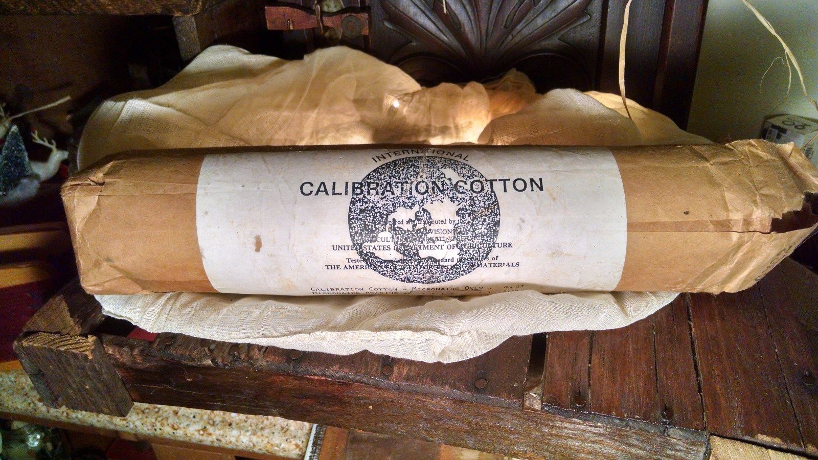 1 lb+ PRIMITIVE VINTAGE 1920s 14" COTTON ROLL~ EARLY HOMESTEAD ANTIQUE ...