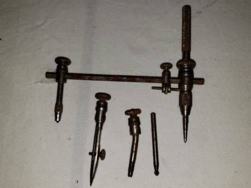 Tool: Starrett No. 251 4" Steel Beam Trammel & Points Machinist Layout ...