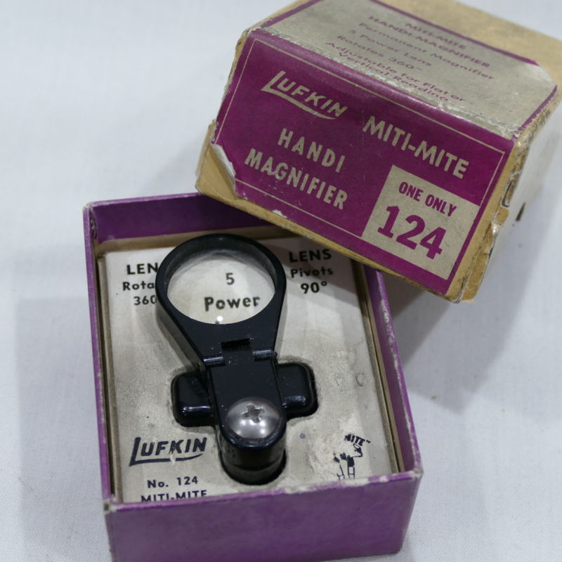 Vintage Lufkin Miti Mite 124 Magnetic Base Handi Magnifier ~ 5 power ...