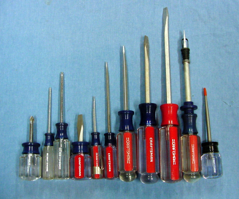 11 VINTAGE CRAFTSMAN USA SCREWDRIVERS FLAT PHILLIPS BLADE COLLECTABLE ...
