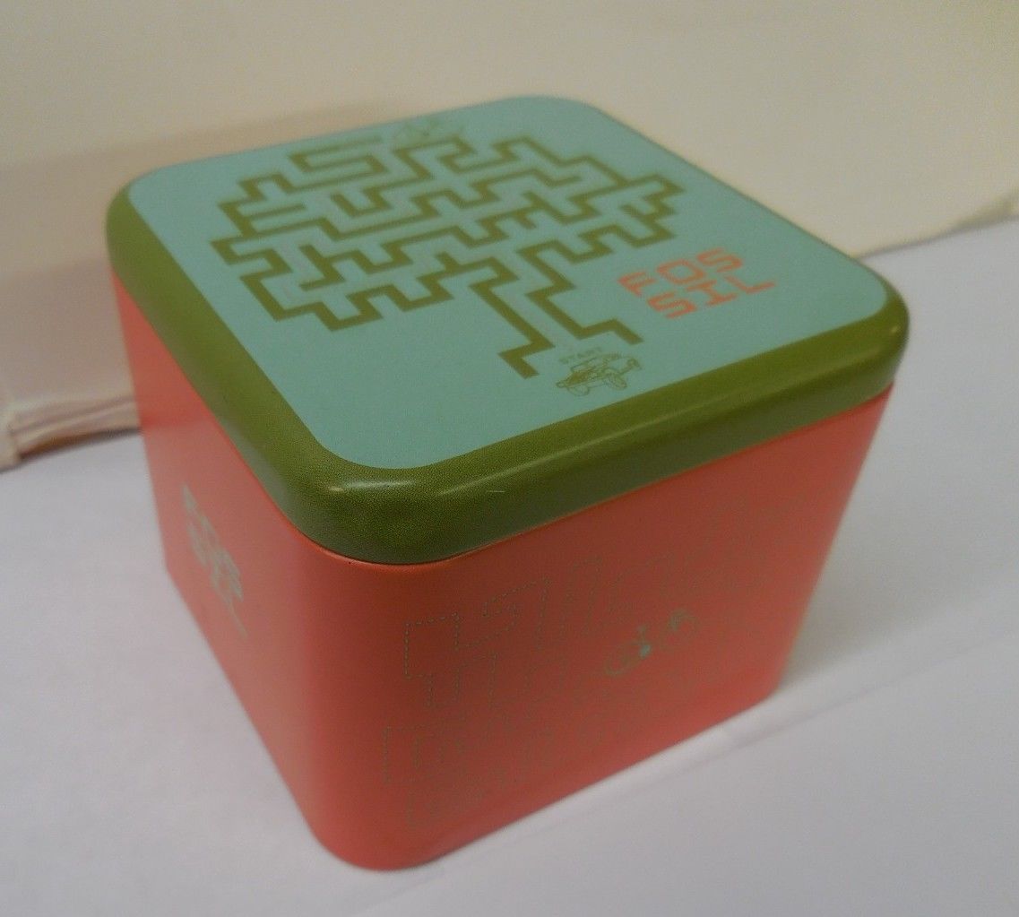 Fossil Collectible Tin Empty Watch Box Tree Shaped Maze Design ...