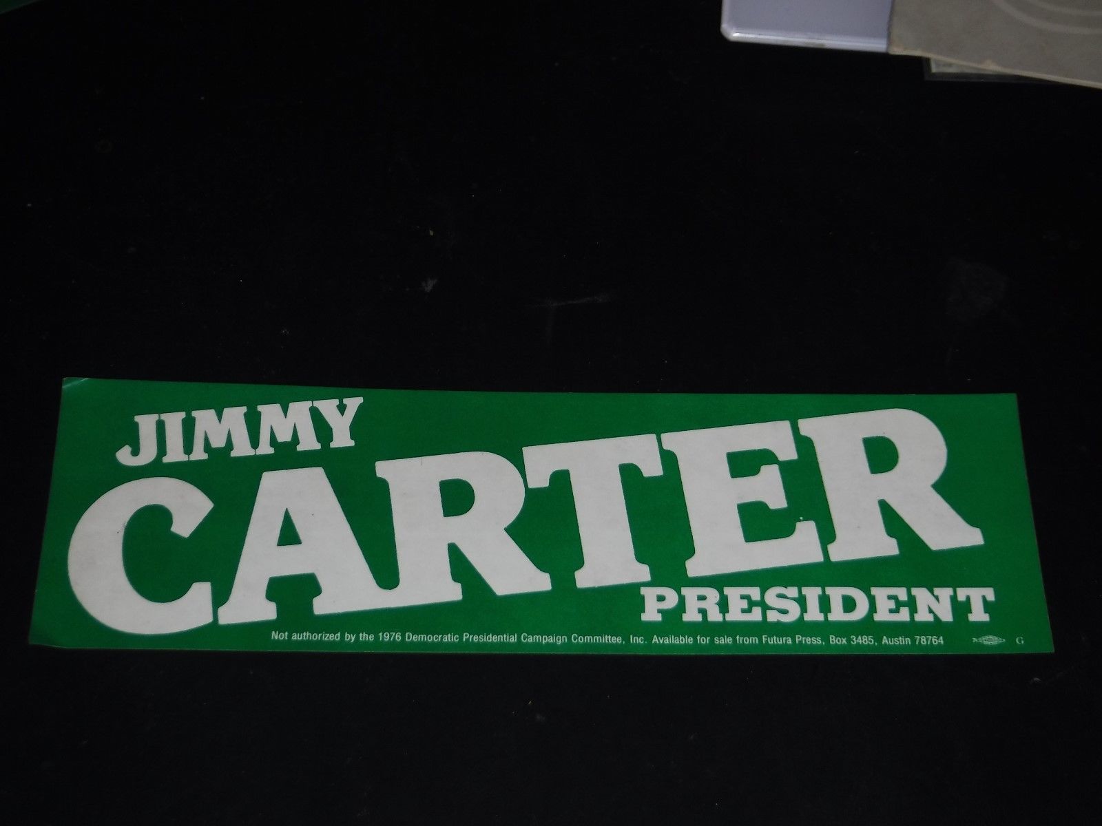 JIMMY CARTER FOR PRESIDENT 1976 ORIGINAL CAMPAIGN VINTAGE BUMPER ...