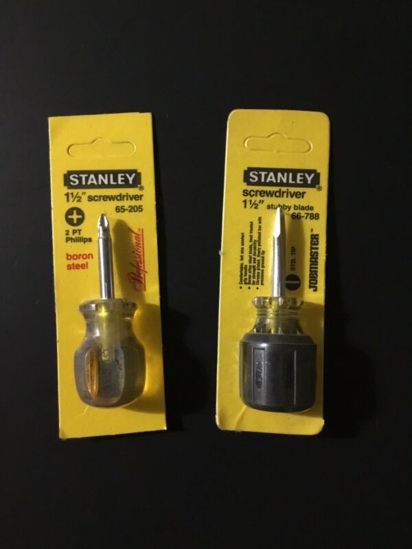 2 Vintage NOS Stanley Stubby Screwdrivers original packaging -- Antique ...