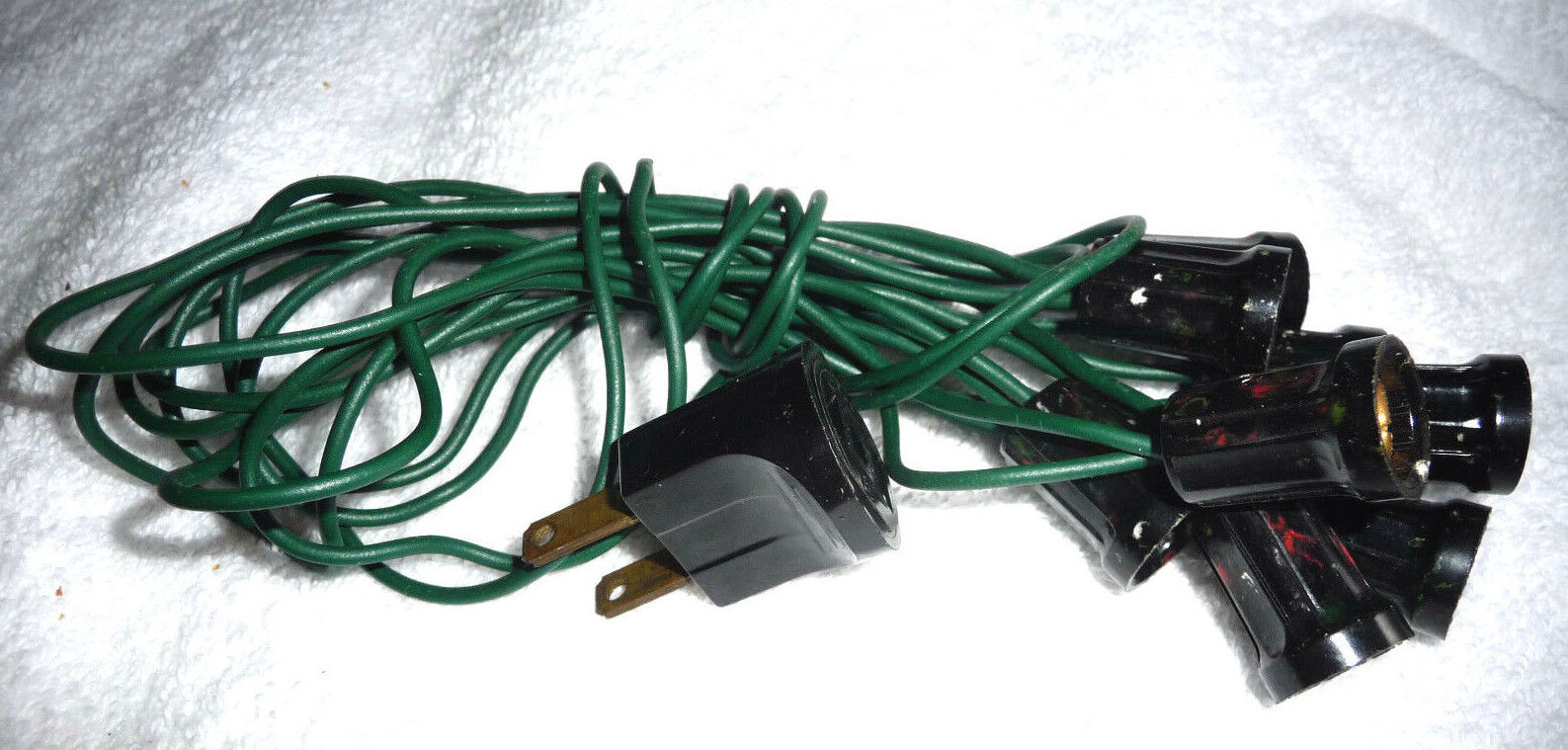 VINTAGE BUBBLE LIGHTS CORD WORKING C6 WITH 8 COLORFUL BAKELITE SOCKETS ...