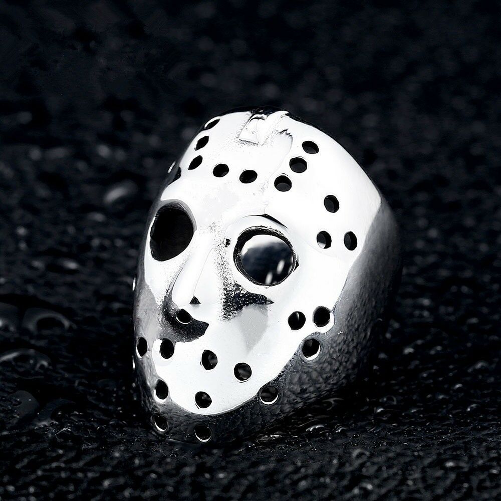 Men''s Stainless Steel Ring Biker Jason Voorhees Hockey Mask Antique ...