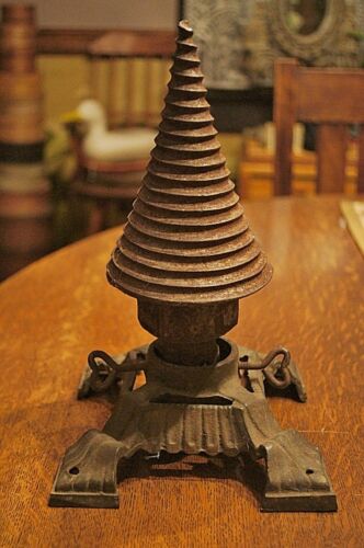 Large Antique Heavy Iron Cone Shaped Drill Bit Collectible Tool ...