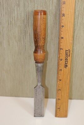 OLD WOOD CARVING TOOLS Vintage 1" STANLEY No. 750 Bevel Edge Socket ...