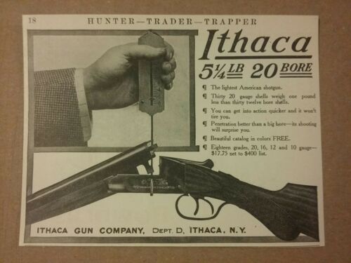 1910 Ithaca Gun Co 20 Gauge Shot Gun Ad, Ithaca, New York -- Antique ...