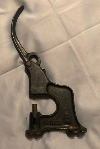 Vintage REX #27 Bench Mount Rivet Hand Press Cast Iron Leather Tool ...