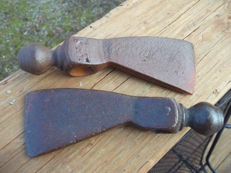 TWO CAST IRON TRADE AX AXES OLD WEST AX AXE HATCHET TOMAHAWK PEACE PIPE ...