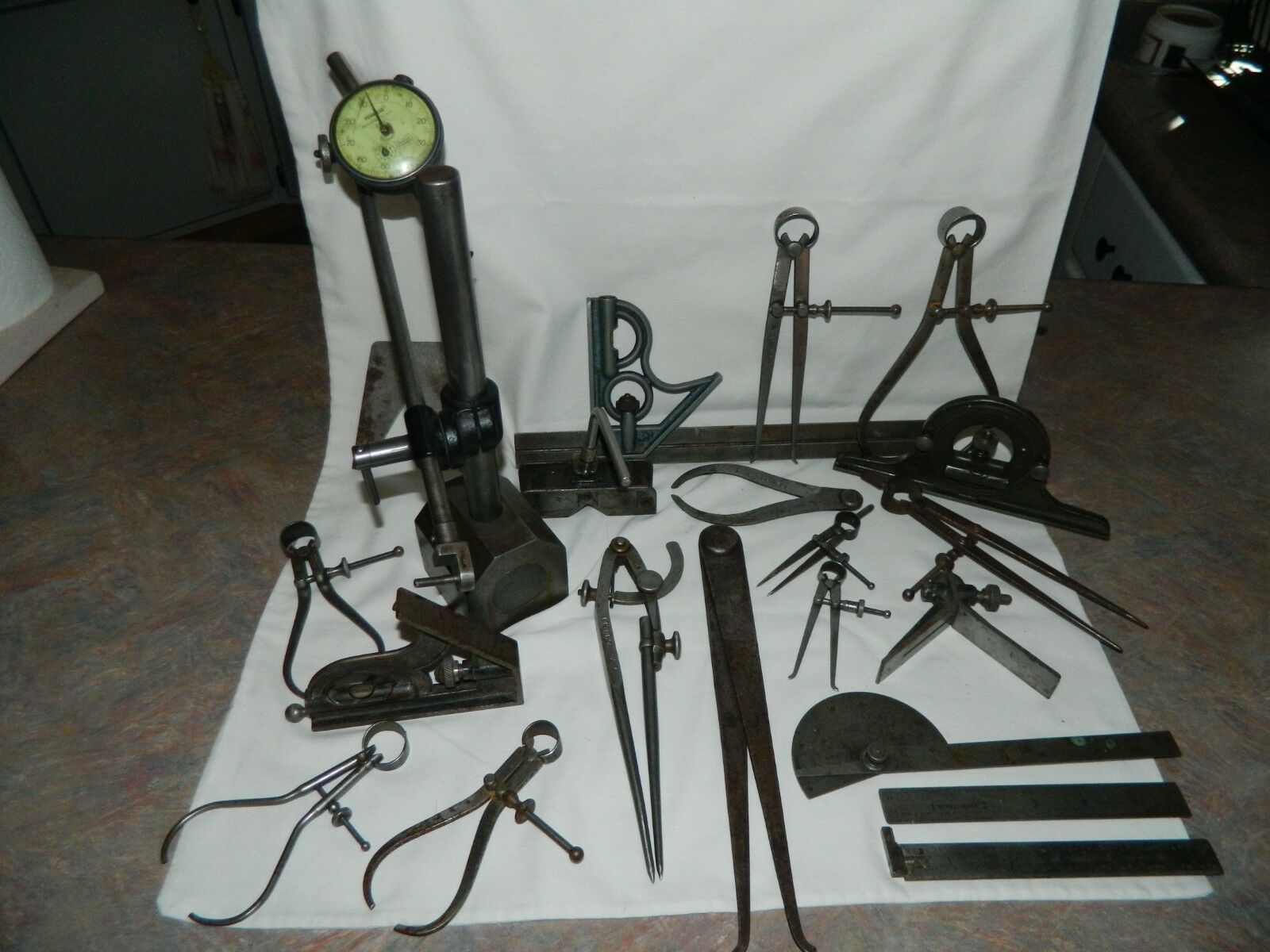 MACHINISTS TOOL BOX CLEAN OUT LOT STARRETT B&S LUFKIN PEXTO -- Antique ...