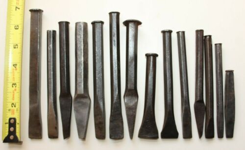 Vintage lot of 14 Small Cold Chisels Machinist Mechanic Steel ...