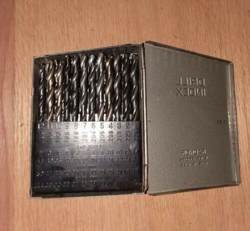 Vintage RADNOR 60-Bit Metal Drill Index Box Case Organizer w/ 56 HSS ...