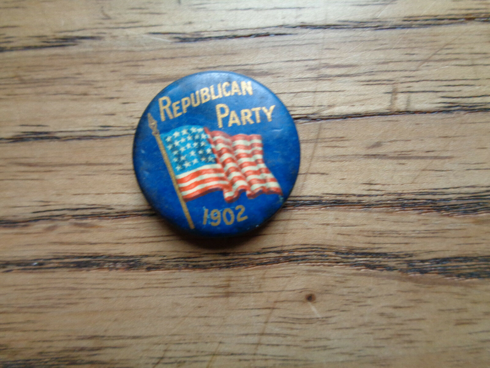 1902 REPUBLICAN PARTY Antique Celluloid Political Pin Button AMERICAN ...