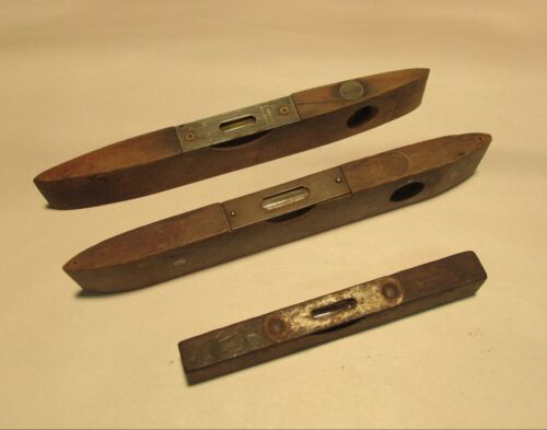 Vintage Wooden Torpedo Levels, Lot of 3, Stanley, Goodell-Pratt, Made ...