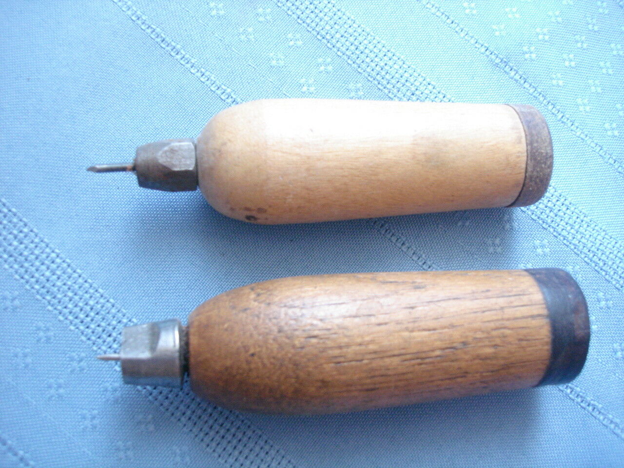 Vintage Awl Scratch Tool Wood Handle lot of 2 Leather -- Antique Price ...