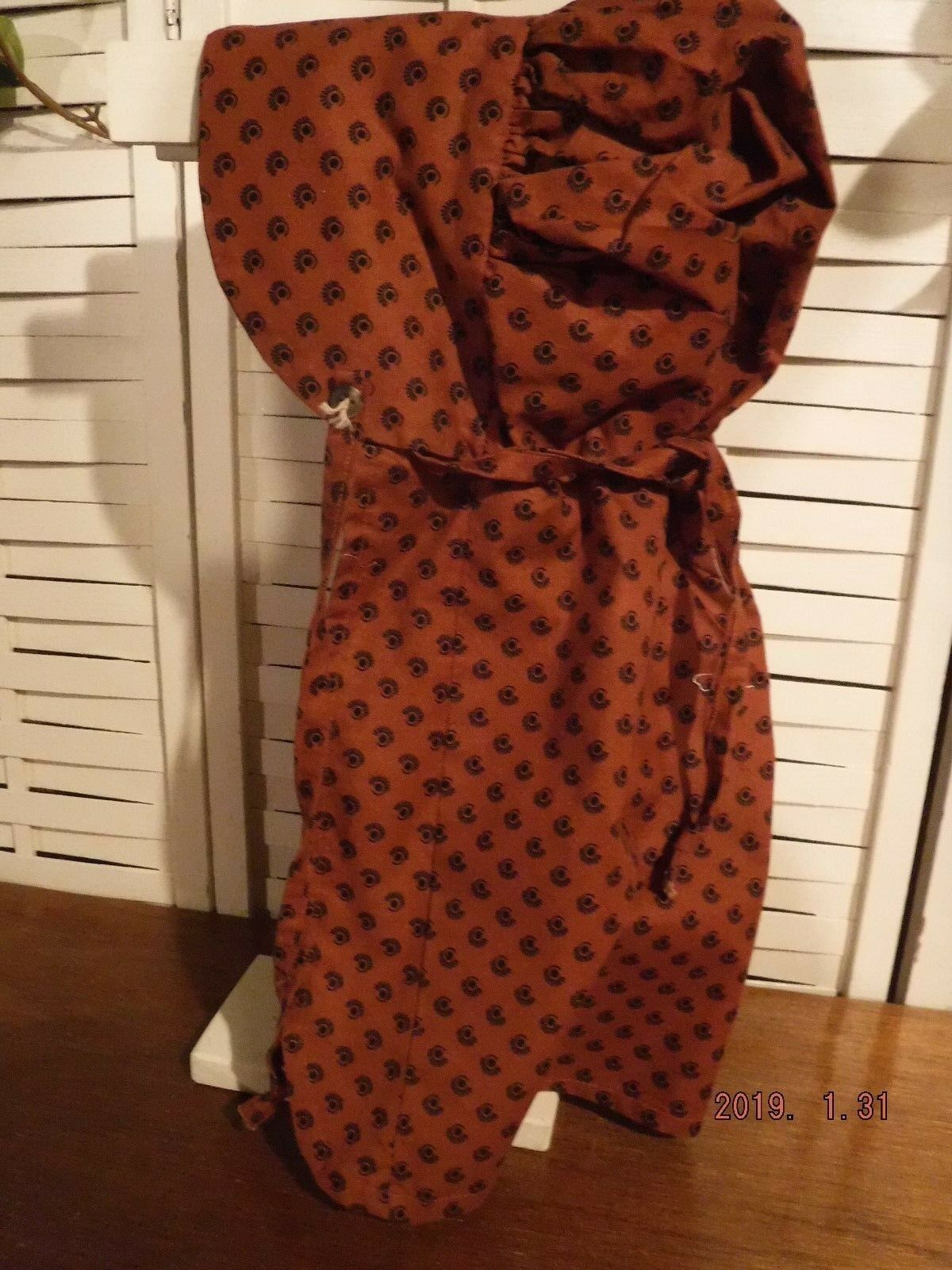 primitive prairie homestead bonnet pioneer burnt orange rust calico ...