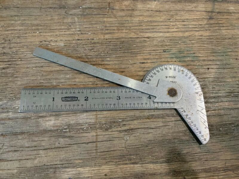 Vintage 1937 Craftsman No. 9-4026 Machinist Rule, Protractor, Gauge ...