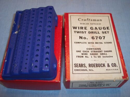 VTG Craftsman No 6707 Cast Metal Wire Gauge Drill Bit Stand Collectible ...