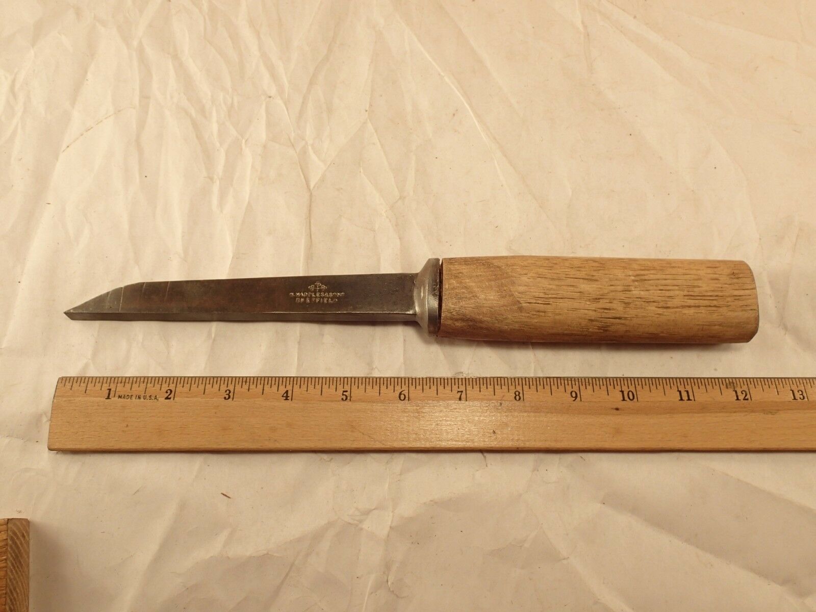 Antique MARPLES, Sheffield, 3/8" Wide Heavy Duty Mortise "Pig Sticker ...