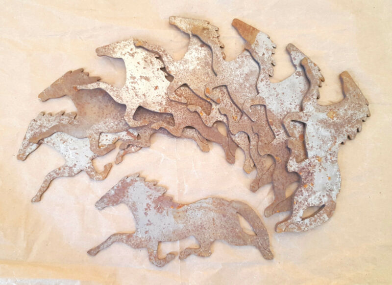9 steel running horse silhouettes,fabrication,ironwork,tinsmith ...