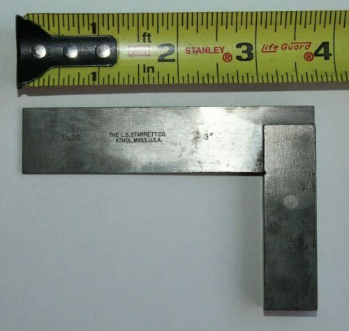 STARRETT 3" precision machinist square model No. 20 / machinist tool ...