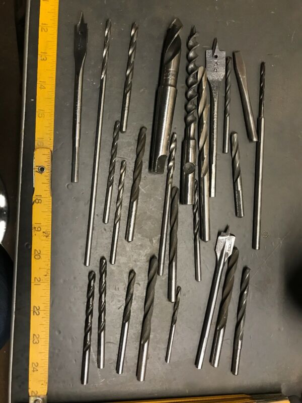 Vintage Lot Of 25 Various Drill Bits! Cle Forge! Irwin! Craftsman ...