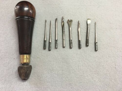 VINTAGE U.S. FRAY & CO., CT. SCREW DRIVER TOOL Rosewood HANDLE, 8 bits ...
