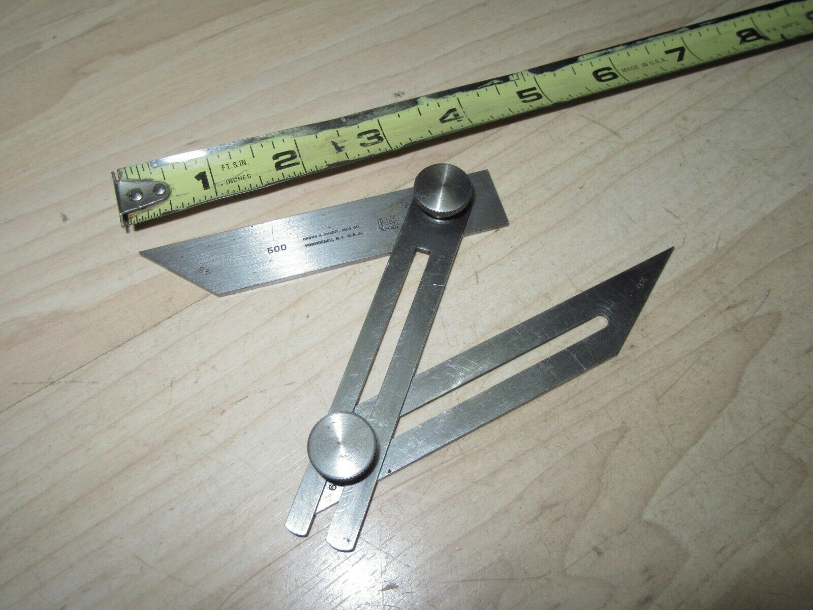 Vintage B&S Brown & Sharpe 500 Combination Bevel Gauge multi angle tool rule -- Antique Price ...