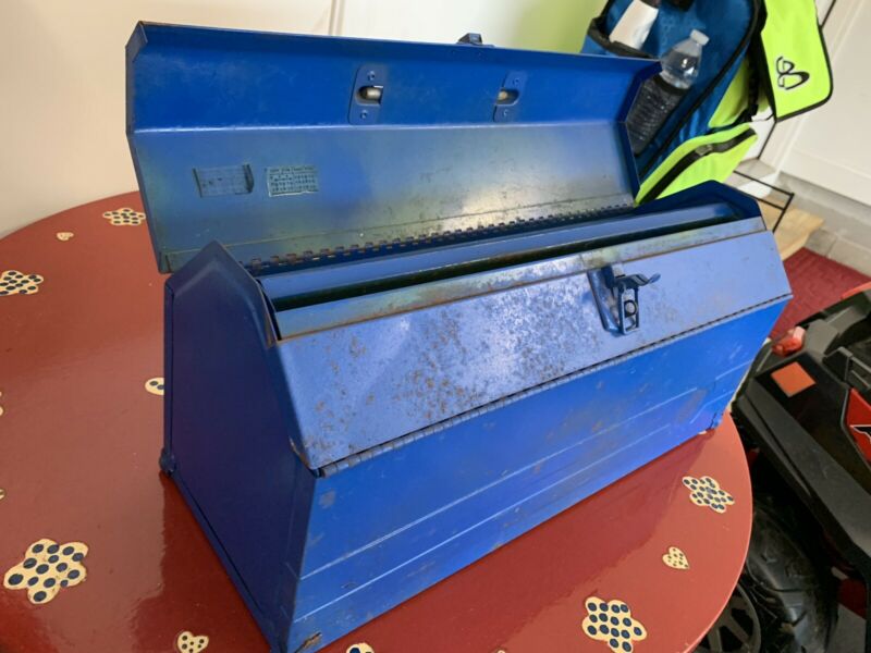 vintage Unique tool box metal Double Hinged Opening Doors -- Antique ...