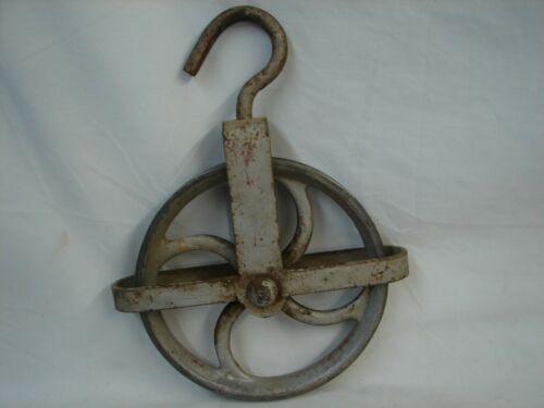 VINTAGE CAST IRON WELL PULLEY WHEEL DURBIN DURCO PRIMITIVE INDUSTRIAL ...
