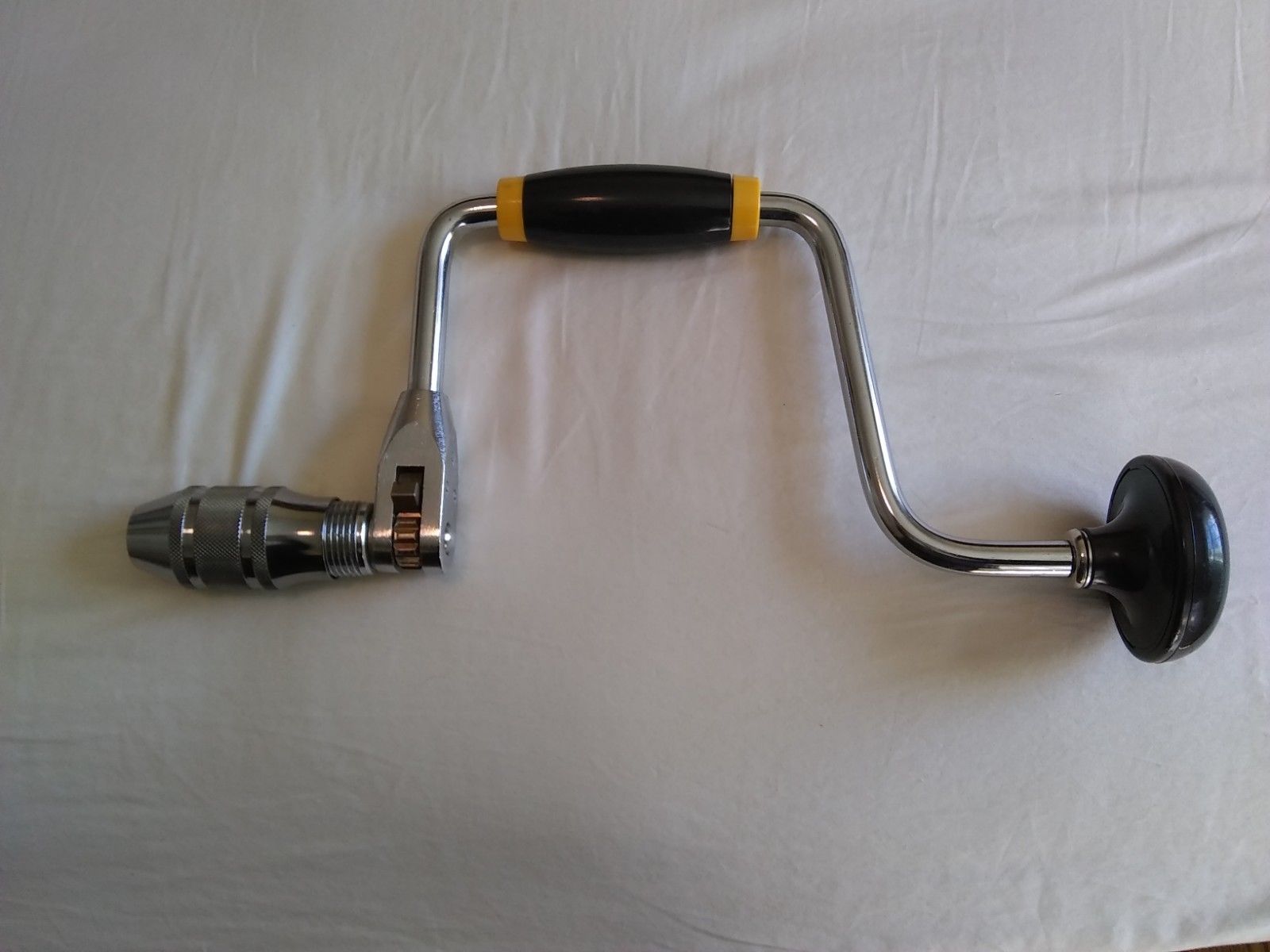 Reversible Ratchet Bit Brace Hand Drill with 4-Jaw Chuck -- Antique ...