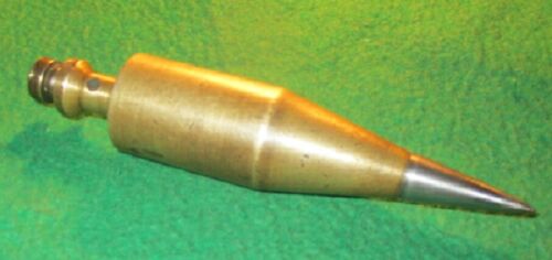 VINTAGE SOLID BRASS WITH STEEL TIP SCREW-TOP 6-1/2 inch PLUMB BOB ...