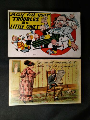 (2) ANTIQUE COMIC POSTCARDS -- Antique Price Guide Details Page