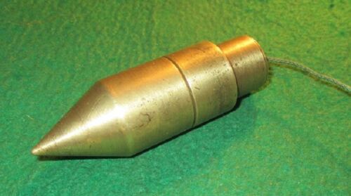 VINTAGE SOLID BRASS WITH SCREW-TOP 4 inch PLUMB BOB 15.3 oz -- Antique ...