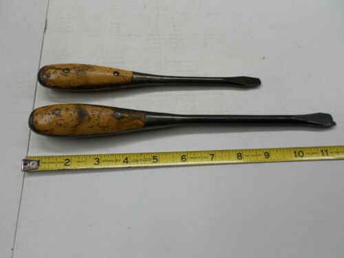 Vintage Old Lot 2 IRWIN PERFECT HANDLE USA Screwdriver Cabinet Wood ...