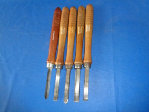 5 Craftsman Professional Wood Lathe Chisels Turning Tools -- Antique ...