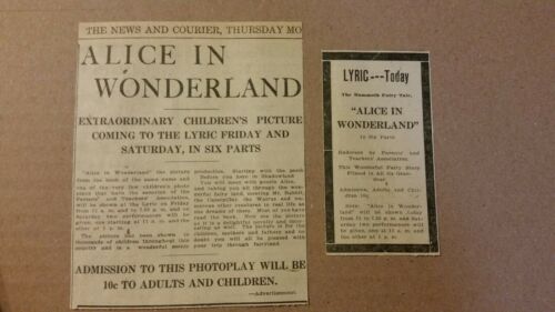 1917 Alice In Wonderland In Six Parts Movie Ads -- Antique Price Guide ...