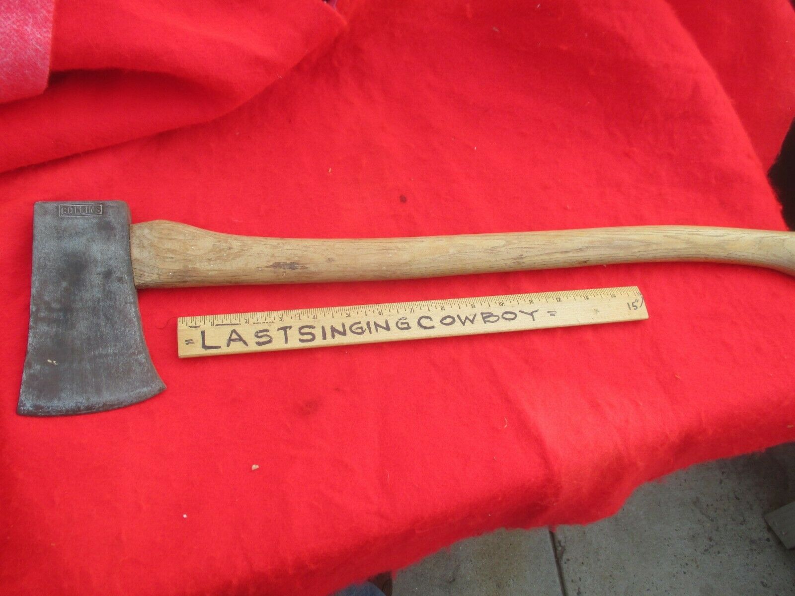 Vintage COLLINS SINGLE BIT AXE w/ WOOD HANDLE Woodsman GREAT AXE ...