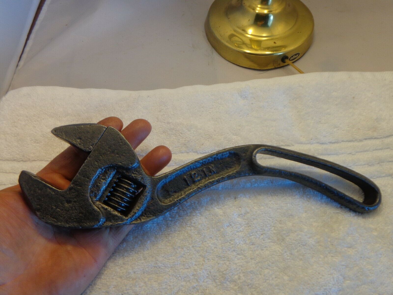 Old Antique Adjustable Curved Handle Monkey Wrench B&C Rare Collectible ...