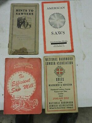 Lot of 4 Saw Mill Sawyers Handy Guide Books, Simonds, Frick, Old & Original (AX) -- Antique ...
