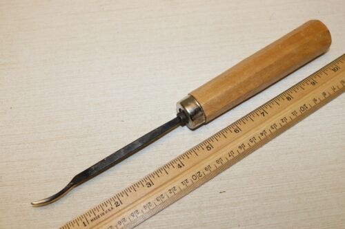 OLD WOOD CARVING TOOLS 1/8" No. 8 SWEEP SHORT BENT WOOD CARVING GOUGE ...