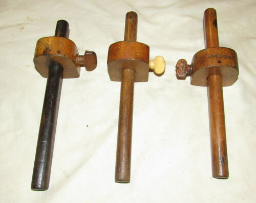 3 old wooden marking gauges vintage tools woodworking tools -- Antique ...