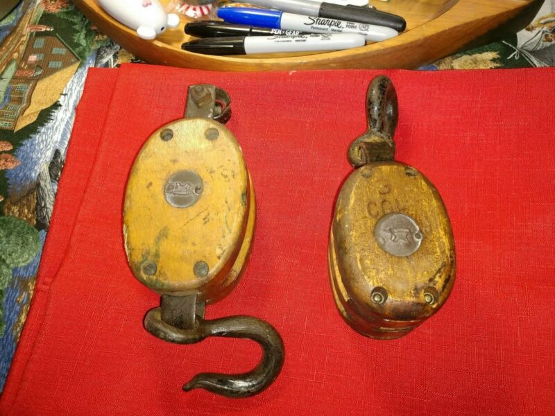 Nice pair of old Pulleys. -- Antique Price Guide Details Page